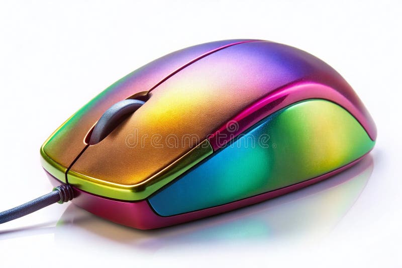 Detailed Computer Mouse Closeup Realistic 3D Model Isolated on a Crisp ...