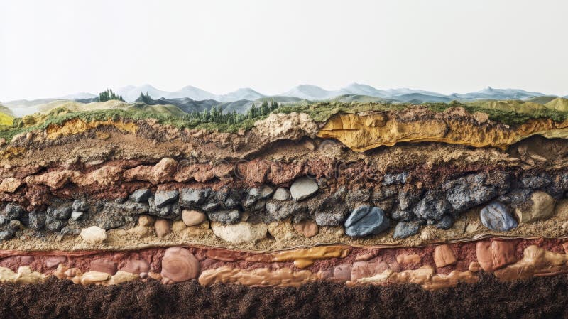 Meticulously Crafted Soil Profile Revealing Geological Layers Stock ...