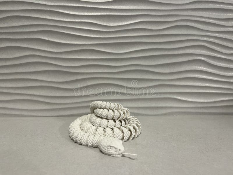 Meticulously 3D-printed Snake Sculpture, Coiled in a Precise, Spiral ...