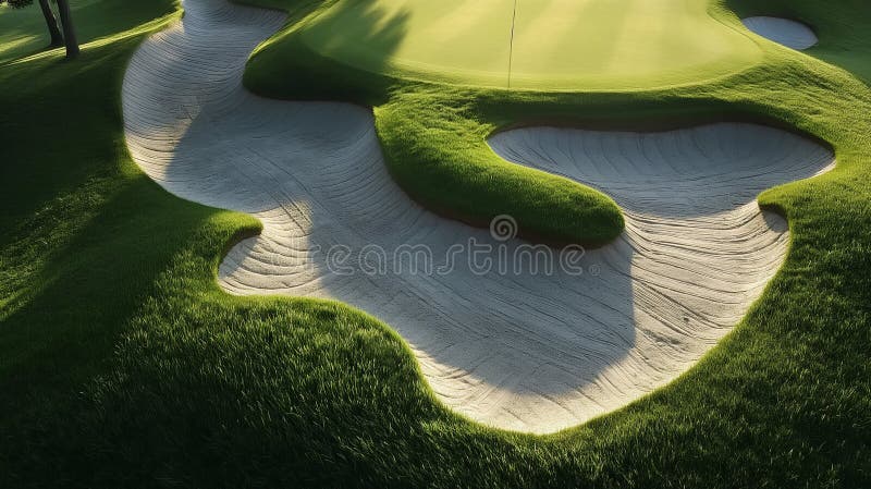 A Meticulously Designed Golf Course Bunker with Sweeping Contours and ...