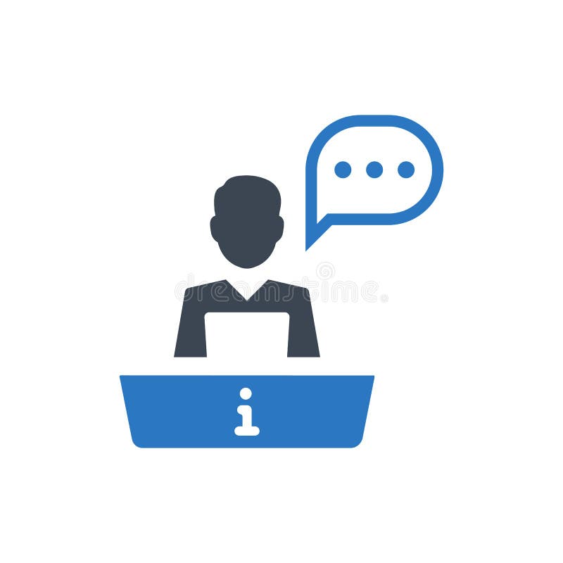 Information desk icon stock vector. Illustration of support - 147190391