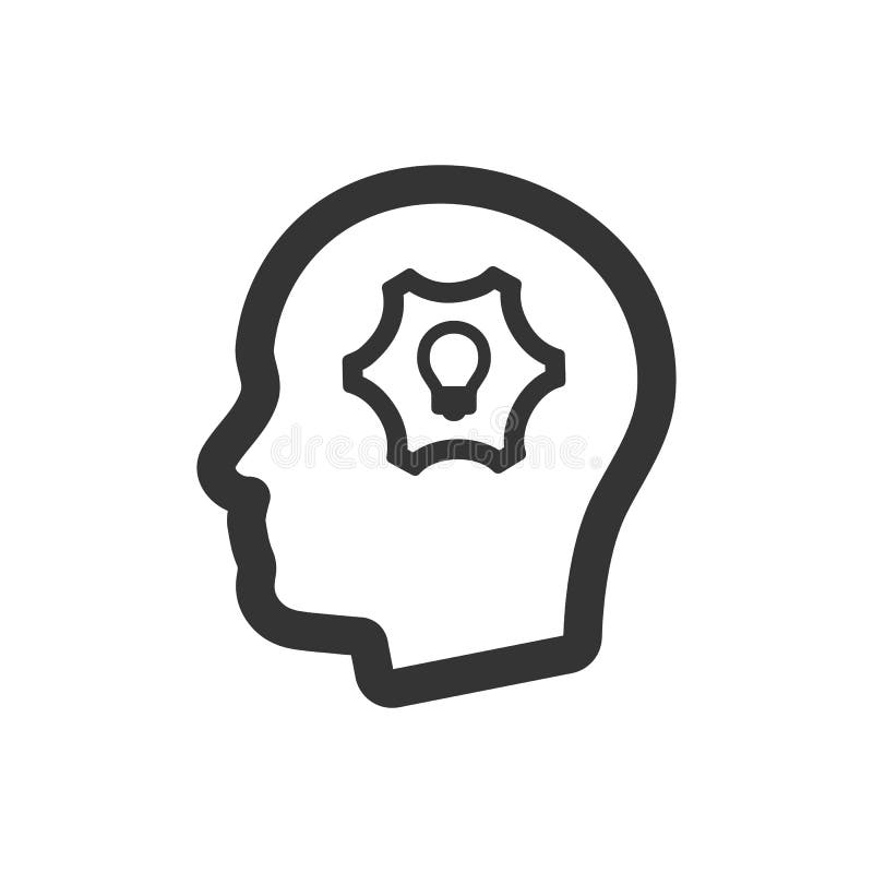 Intellectual thinking icon stock vector. Illustration of creativity ...
