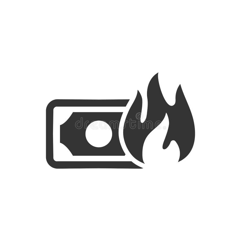 Money Burning Icon. Outline Symbol Stock Illustration - Illustration of ...