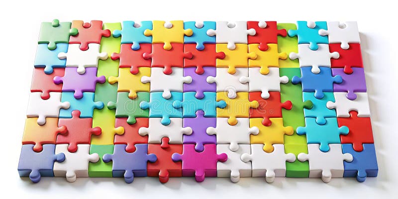Printable 35Piece White Rectangle Jigsaw Puzzle Template PrintReady ...