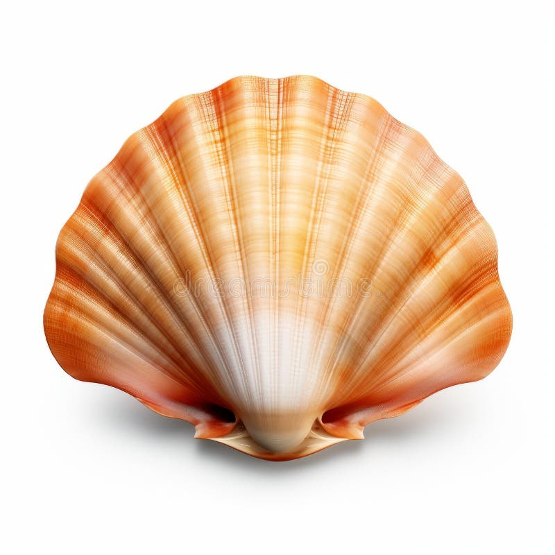 Meticulously Detailed 2d Shell on White Background Stock Illustration ...