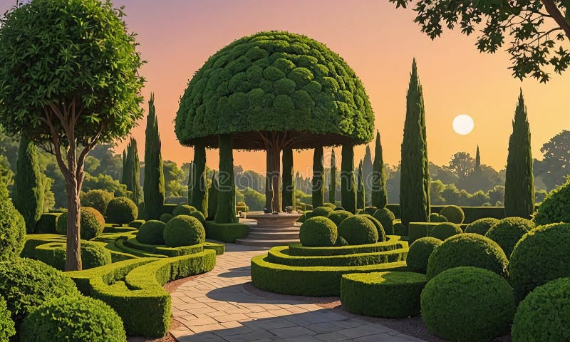 Meticulously Maintained Garden Features Large Dome-shaped Structure ...