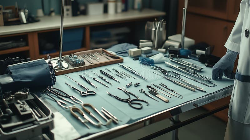 Surgical Instruments Prepared for Operation Stock Illustration ...