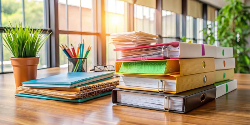 Organized Workspace for Effective Training Sessions Binder Stacking ...