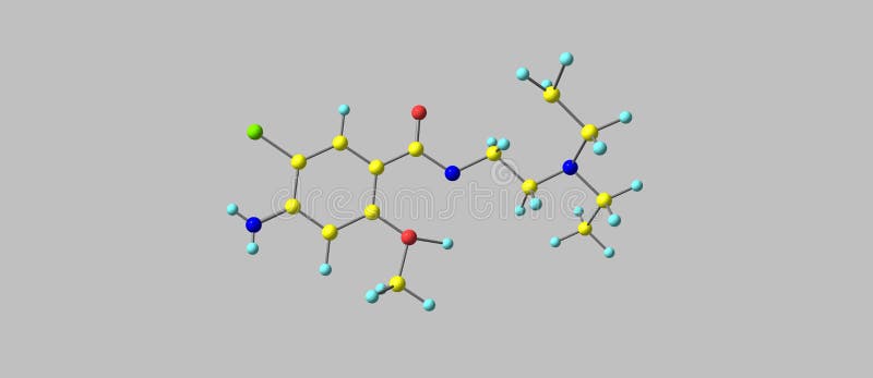 Metoclopramide Molecular Structure Isolated on Grey Stock Illustration ...