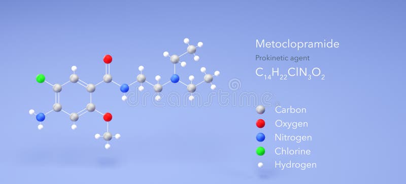 Metoclopramide Molecule, Molecular Structures, Prokinetic Agents, 3d ...