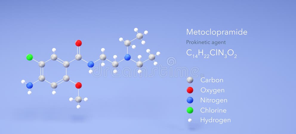 Metoclopramide Molecule, Molecular Structures, Prokinetic Agents, 3d ...