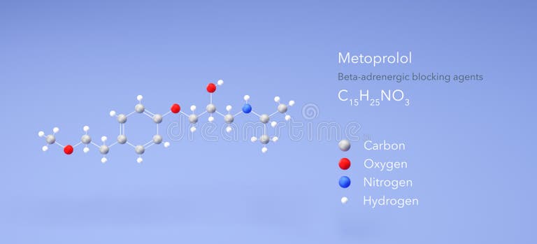 Metoprolol Molecule, Molecular Structures, Lopressor, 3d Model ...