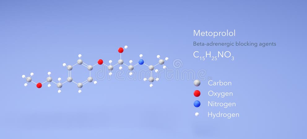 Metoprolol Molecule, Molecular Structures, Lopressor, 3d Model ...