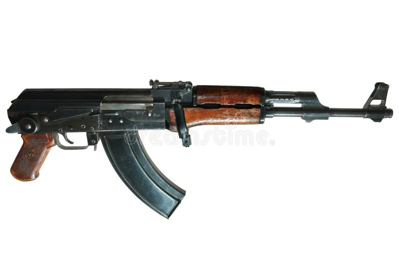 Metralhadora de Ak-47 imagem de stock. Imagem de equipe - 12843565