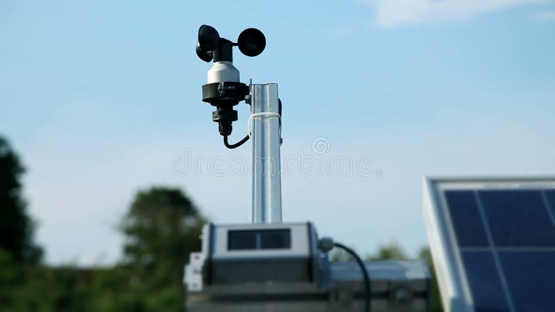 Metric Device for Weather Forecast on Solar Power Station Stock Video ...