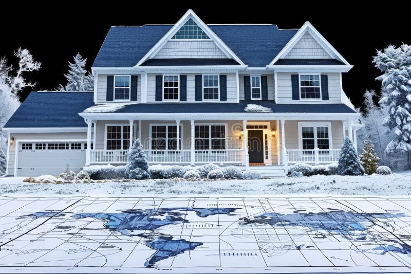 Metric Folding Ruler and Architectural Blueprints for Contemporary Home ...