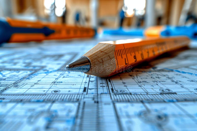 Metric Folding Ruler and Architectural Plans for a Contemporary Home ...