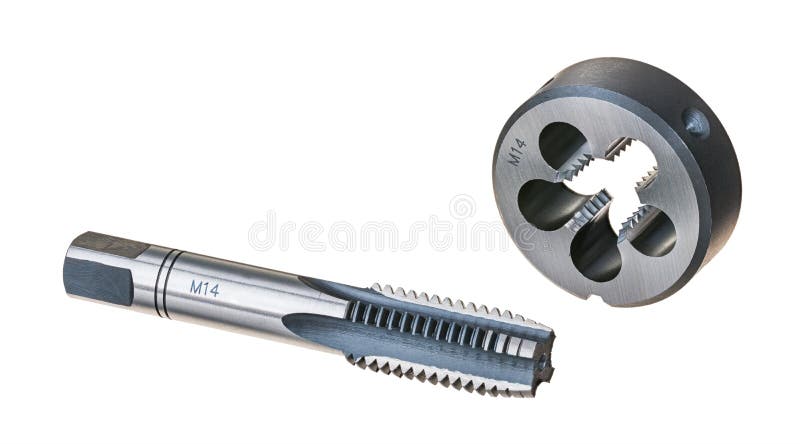 Closeup of Steel Die and Tap Cutter Isolated on White Background Stock ...
