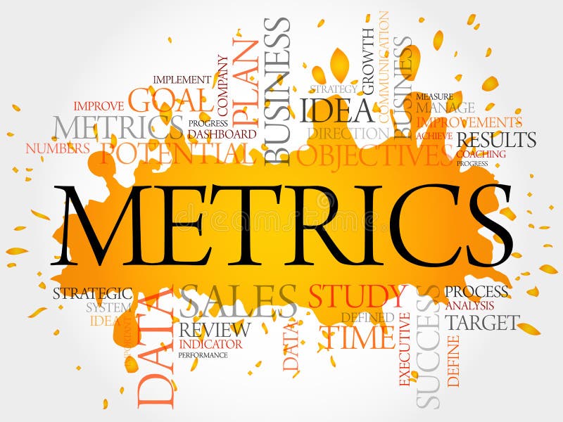 Metrics word cloud concept stock illustration. Illustration of ...