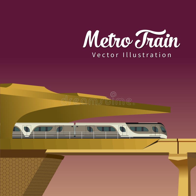 Metro Train, Doha Qatar, Vector Illustration Stock Illustration ...