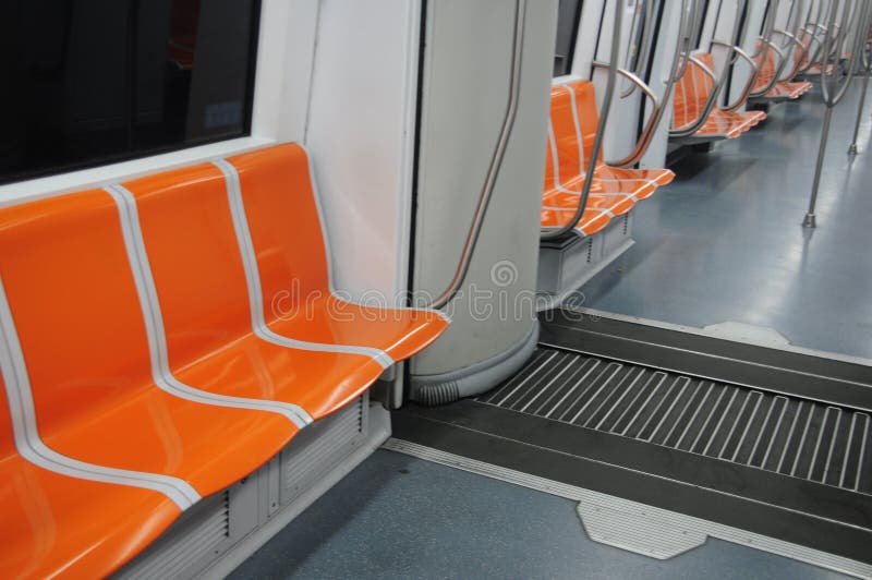 Metro carriage seats stock image. Image of colorful, orange - 11078173