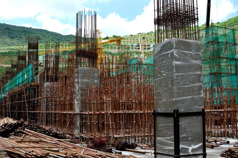 Metro Construction Working Area Stock Image - Image of pole, industry ...