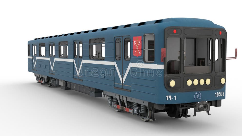 Metro Engine Model with White Background Stock Illustration ...