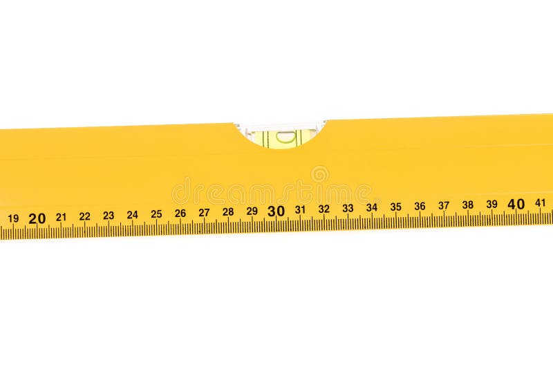 Metro Giallo Del Livello Del Blocco Con La Bolla Fotografia Stock ...