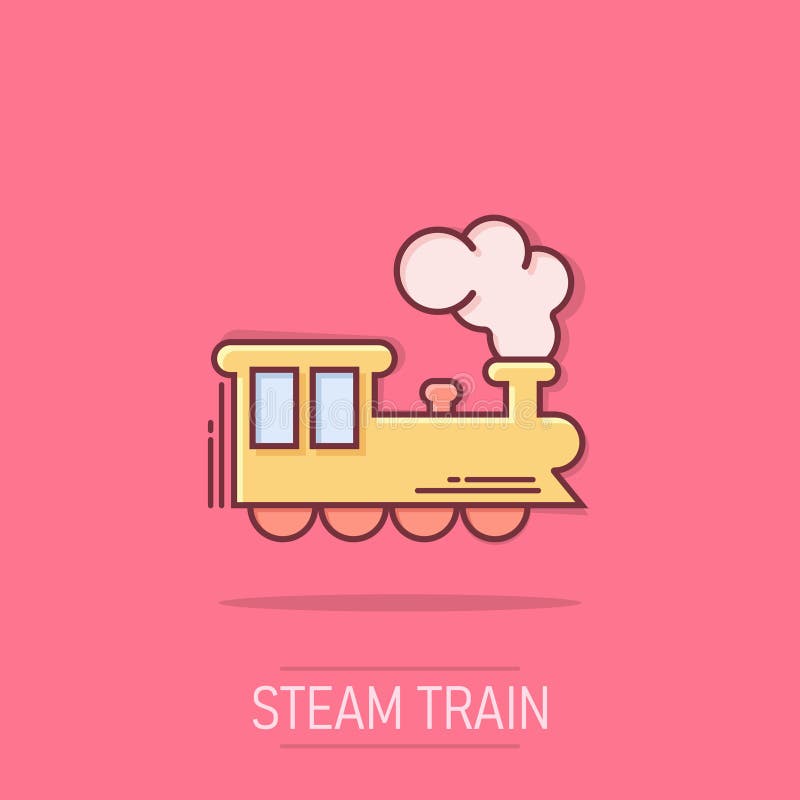 Metro Icon in Comic Style. Train Subway Cartoon Vector Illustration on ...