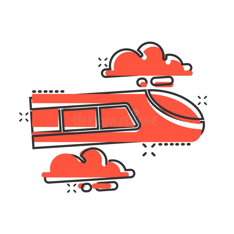 Metro Icon in Comic Style. Train Subway Cartoon Vector Illustration on ...