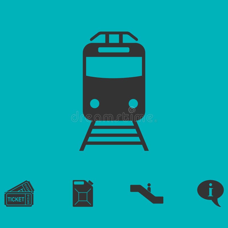 Metro icon flat stock vector. Illustration of railroad - 137895687