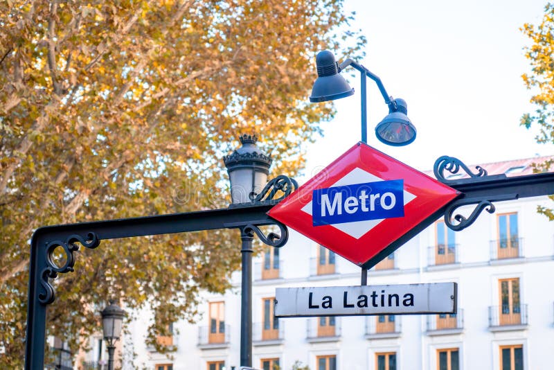 Metro La Latina Sign in Madrid Editorial Photo - Image of madrid, fall ...