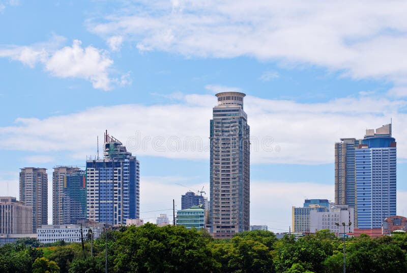 Metro Manila City Philippines Skyline Stock Photo - Image of beautiful ...