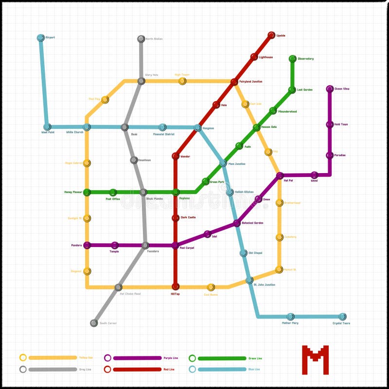 Metro map stock illustration. Illustration of railway - 290175479