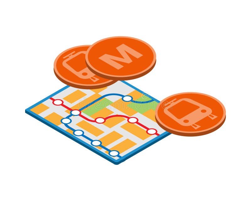 Metro Map Token Composition Stock Vector - Illustration of symbol, city ...