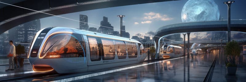 Metro of the Modern Future in the Metropolis Stock Illustration ...
