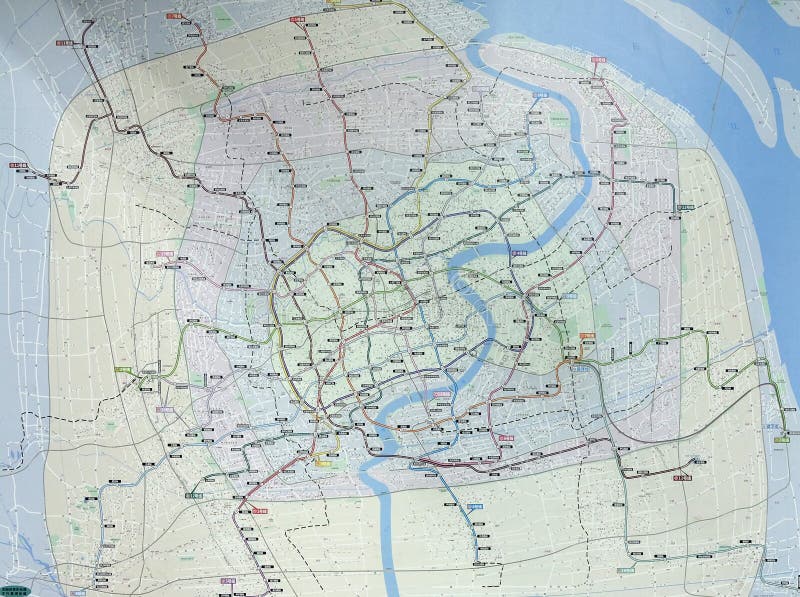 Metro Network Map at Peoples Square Station in Shanghai Editorial ...