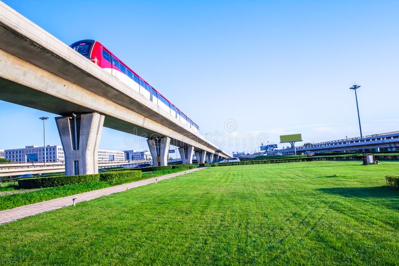 Metro Pass through Airport in Beijing China Stock Image - Image of ...