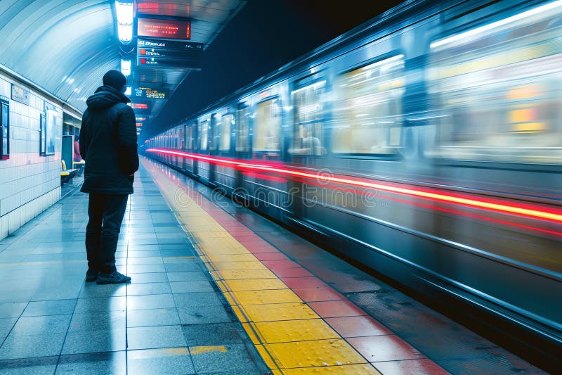 Metro Platform, AI Generated Stock Illustration - Illustration of ...