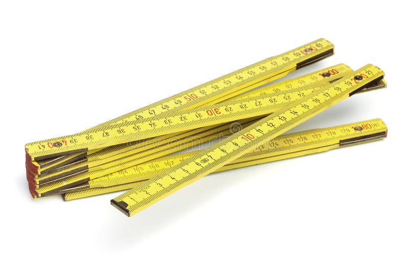 Metro Plegable En El Fondo Blanco Foto de archivo - Imagen de amarillo ...