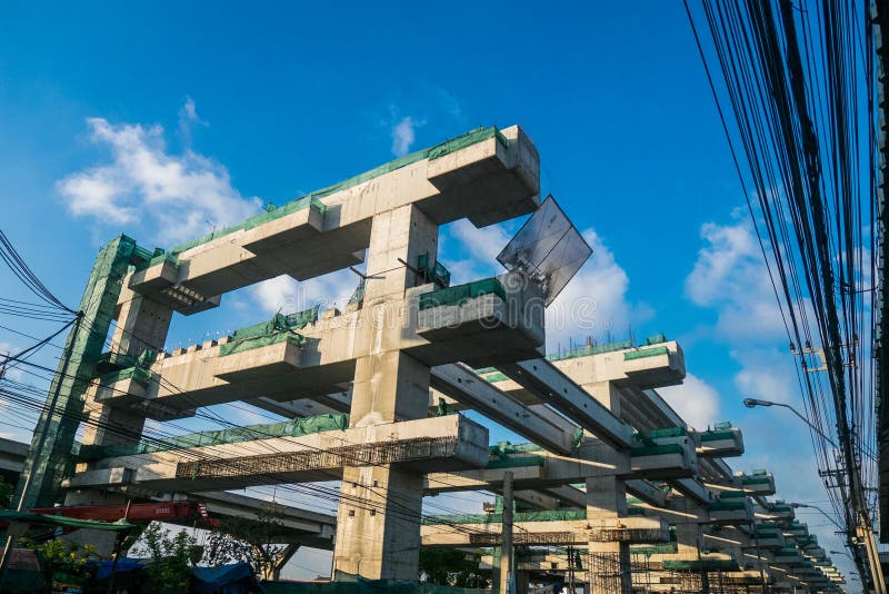 Metro Rail Construction in Bangkok 2016 Thailand Editorial Stock Photo ...