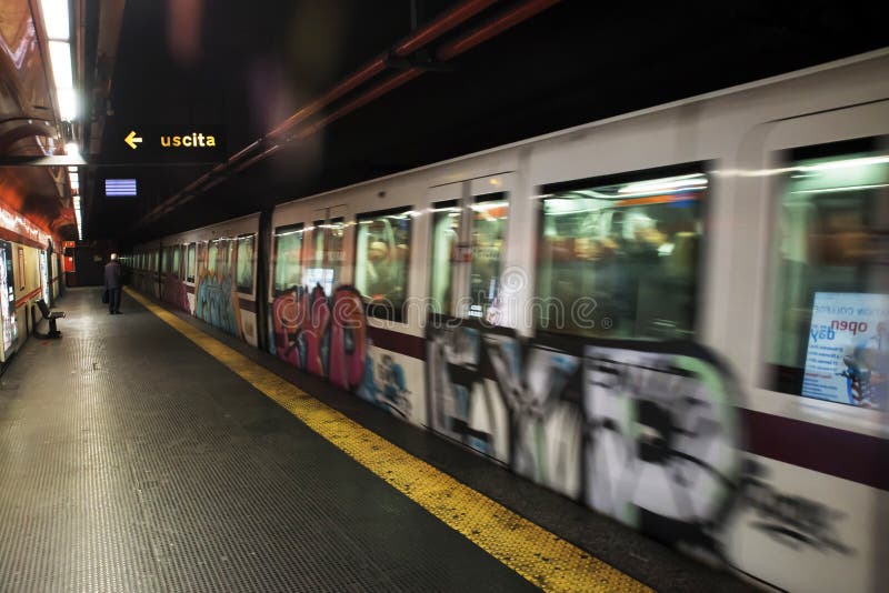 Metro of Rome editorial photography. Image of platform - 96102312