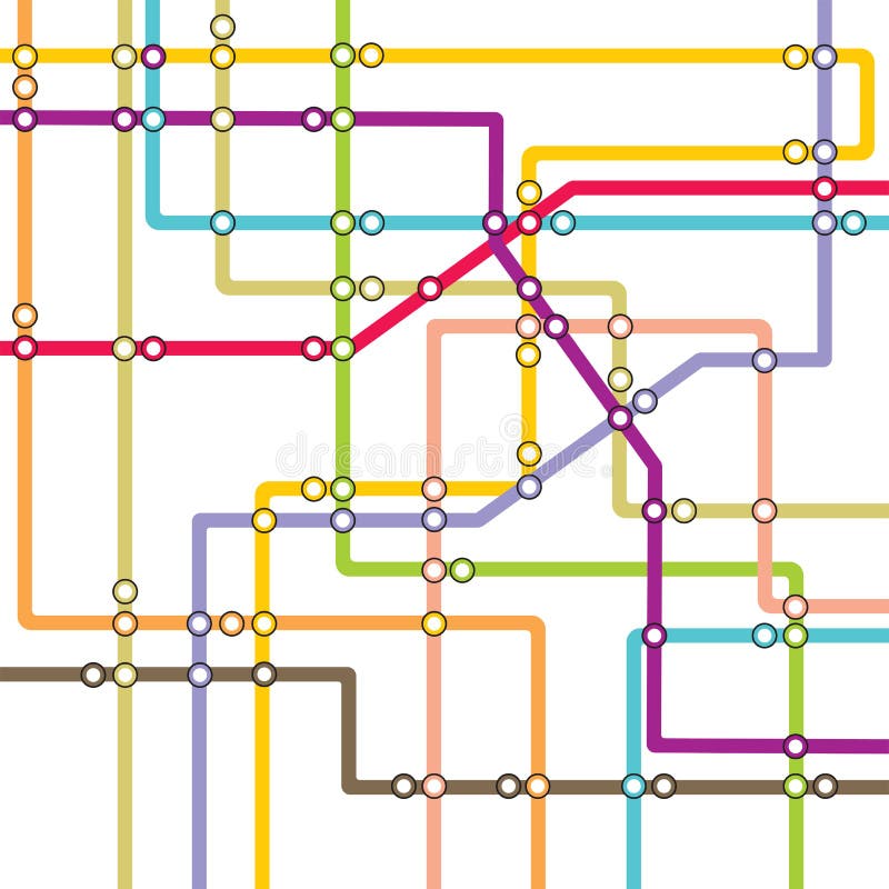 Metro scheme - subway map stock illustration. Illustration of abstract ...