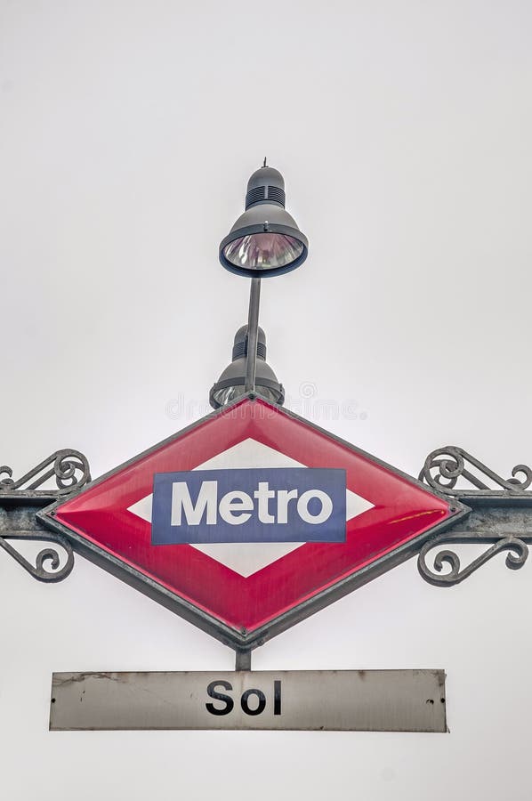 Metro Sign at Madrid, Spain Editorial Stock Image - Image of building ...