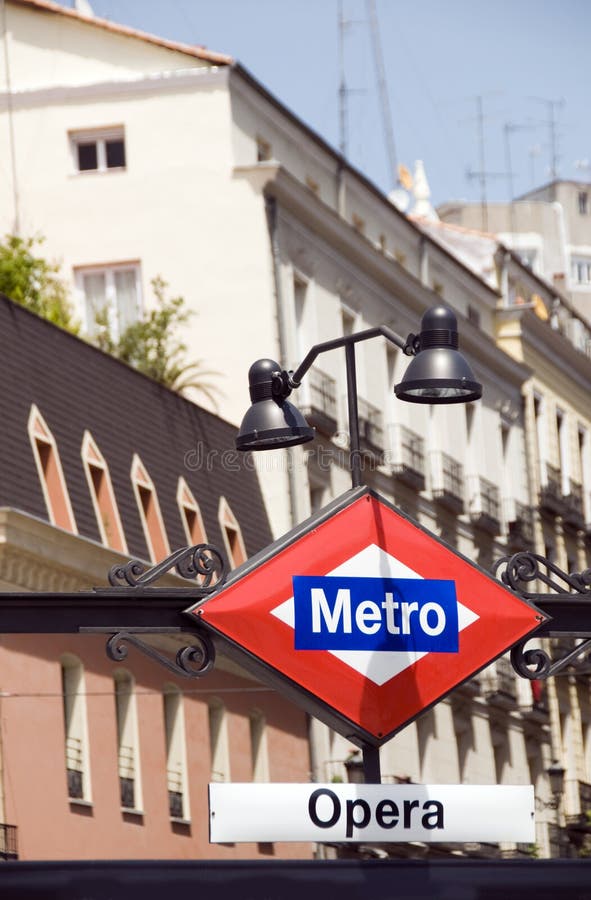 Metro Sign for Opera Station Madrid Spain Stock Photo - Image of europe ...