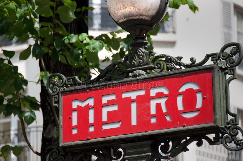 Metro Sign in Paris editorial stock photo. Image of parisian - 16057018