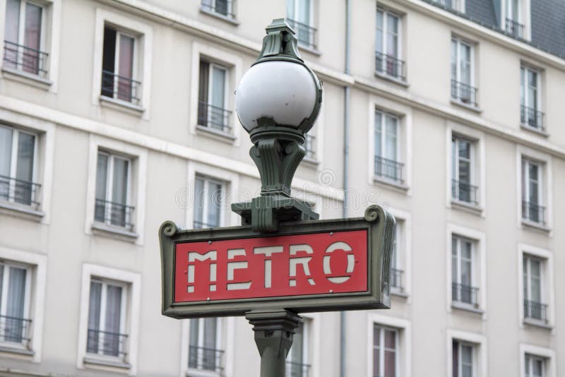 Metro sign in Paris editorial photo. Image of outdoors - 86806551