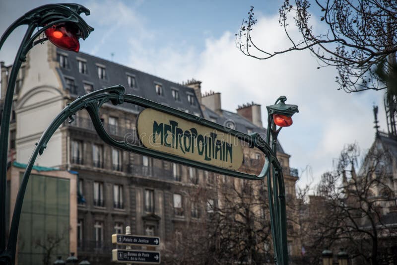 Metro sign Paris editorial photo. Image of rail, design - 66567616