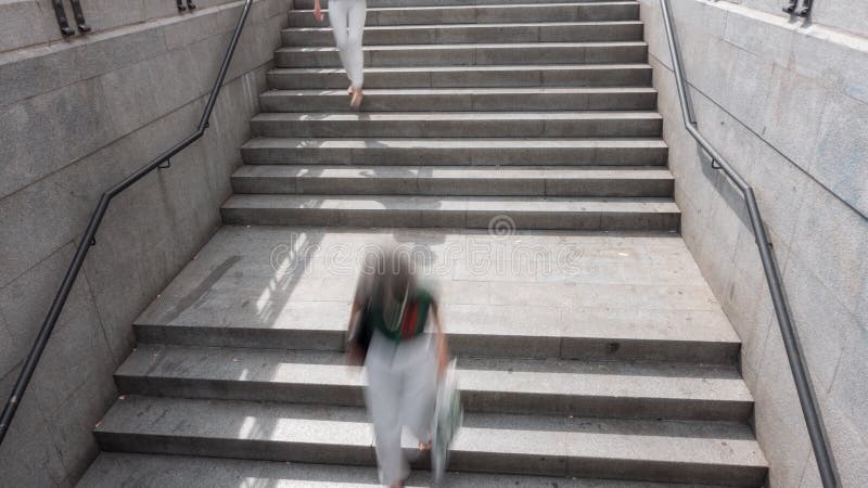 Metro Stairs Blurred People Time Lapse, Loopable Stock Video - Video of ...