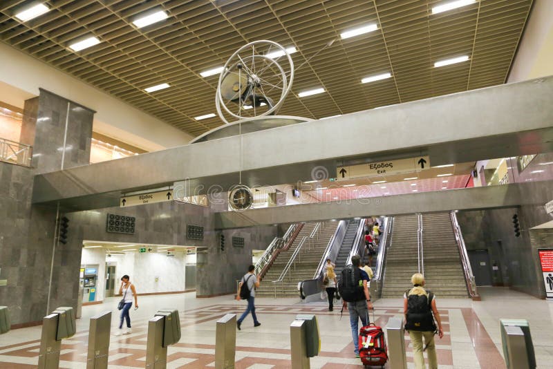 Metro Station at Athens , Greece Editorial Image - Image of enjoy, mnac ...